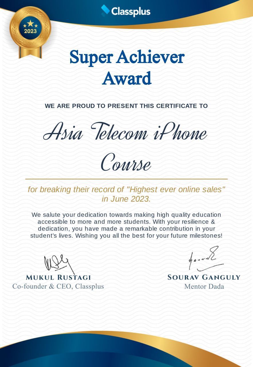 Achievement- Asia Telecom